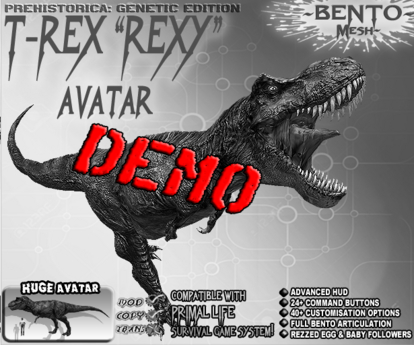 Second Life Marketplace - {DEMO} T-Rex "Rexy" [GENETIC EDITION] MESH ...